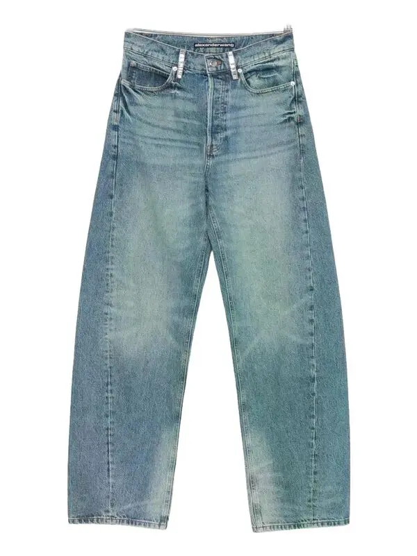 Alexander Wang Crystal-embellished Wide-leg Jeans - Blue