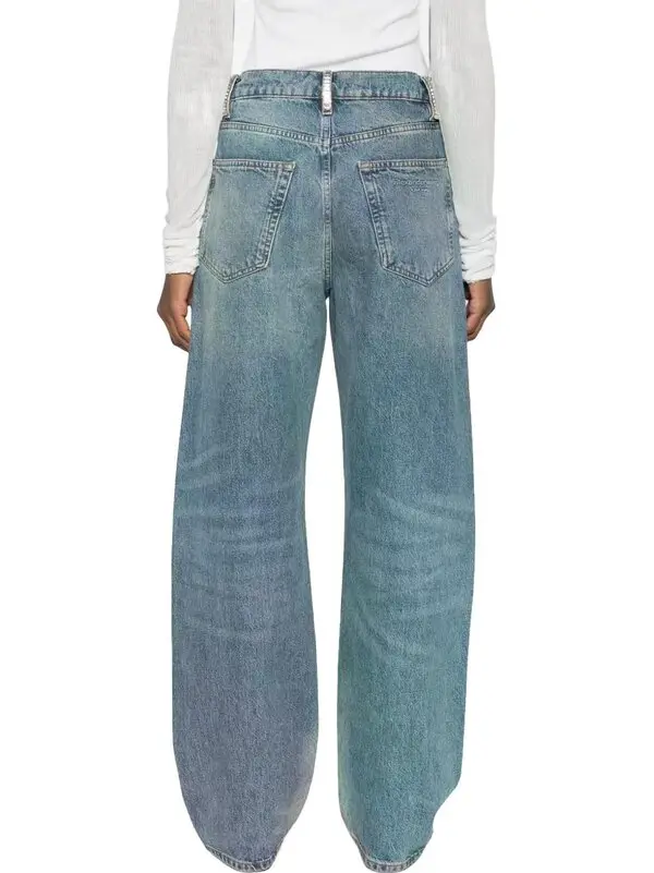 Alexander Wang Crystal-embellished Wide-leg Jeans - Blue