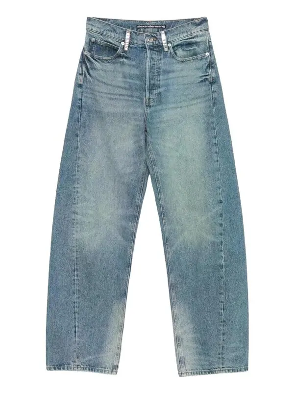 Alexander Wang Crystal-embellished Wide-leg Jeans - Blue