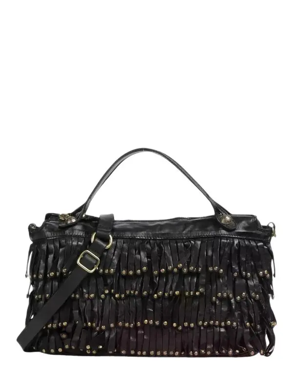 CAMPOMAGGI Studded Fringe Tote Bag - Black
