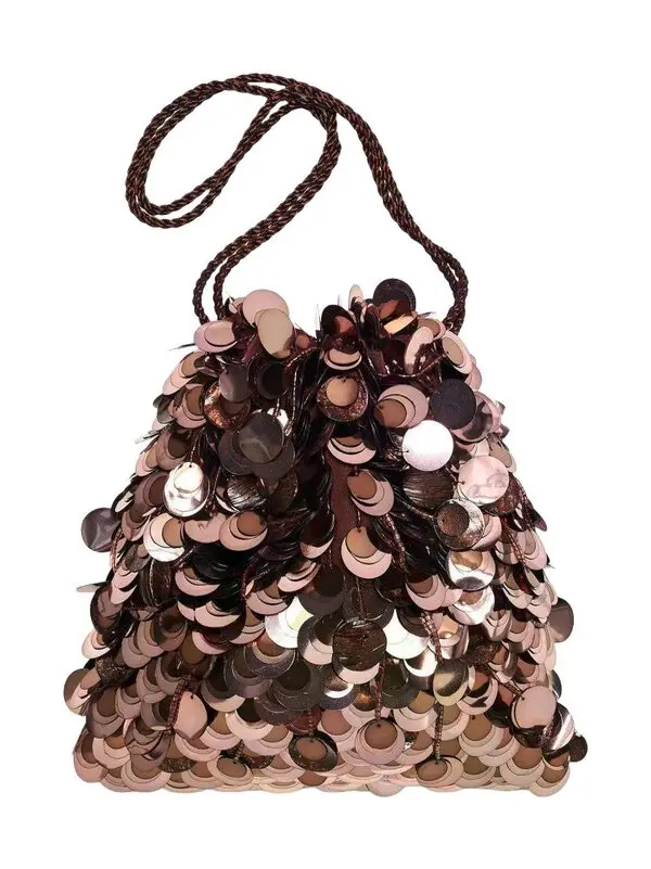 LIZZIE FORTUNATO Gala Sequin-embellished Shoulder Bag - Brown
