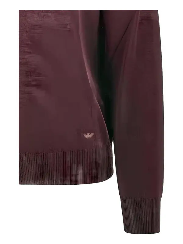 Emporio Armani Virgin Wool Crew-neck Sweater - Red
