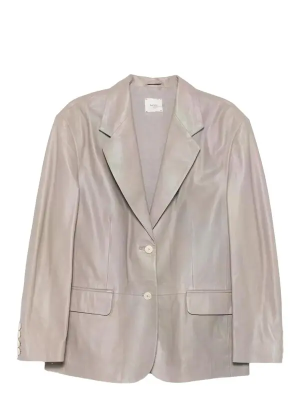 ALYSI Leather Single-breasted Jacket - Grey