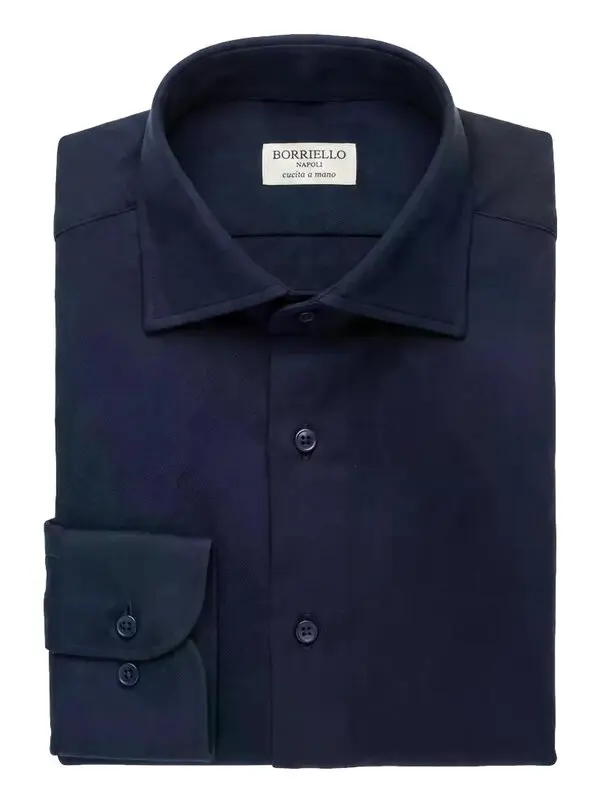 BORRIELLO NAPOLI Button-down Long-sleeve Shirt - Blue
