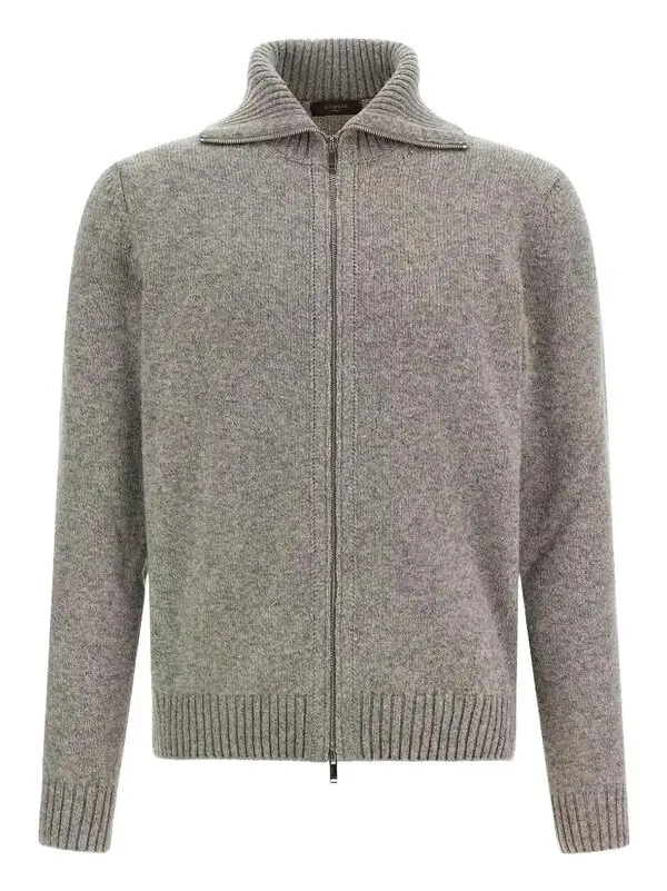 ZANONE Mélange-knit Zip-up Cardigan - Grey