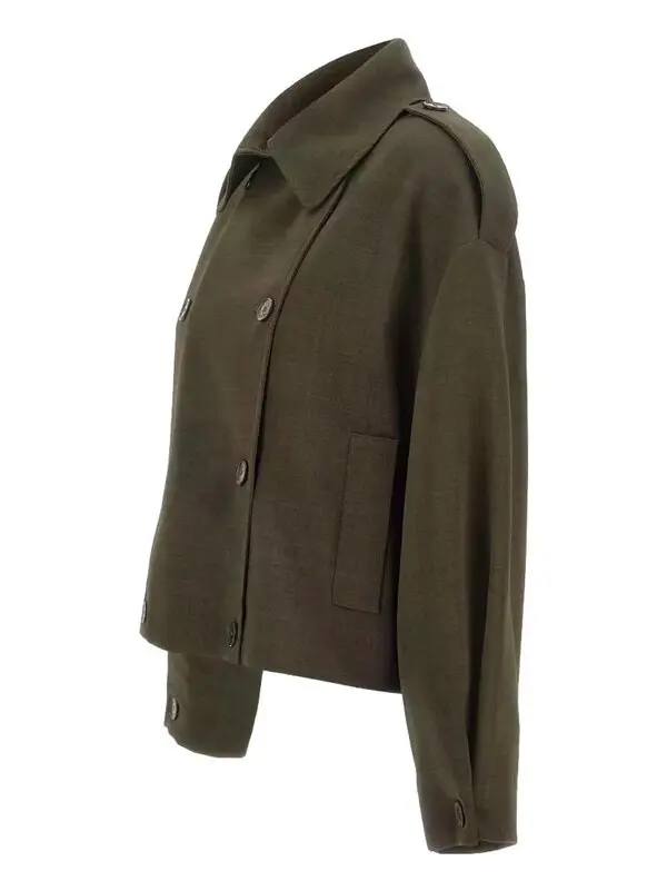 KAOS Double-breasted Cropped Jacket - Green