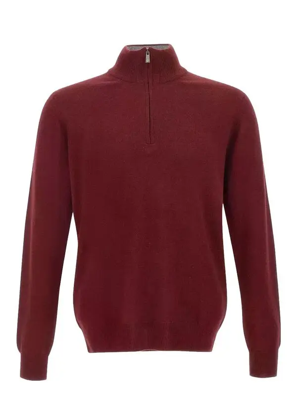 DELLA CIANA Half-zip Sweater - Red