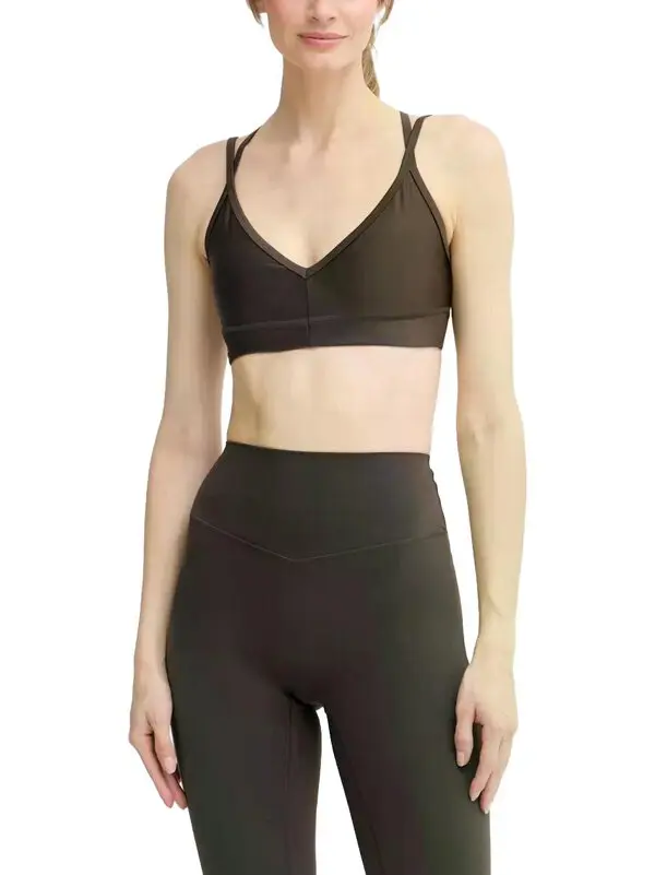 P.E Nation Paramount V-neck Cross-back Sports Bra - Brown