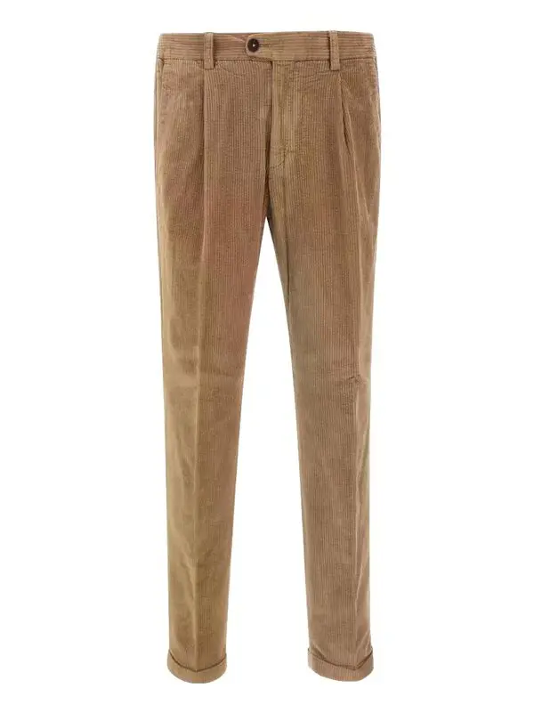 DEVORE INCIPIT Ribbed Texture Corduroy Trousers - Neutrals