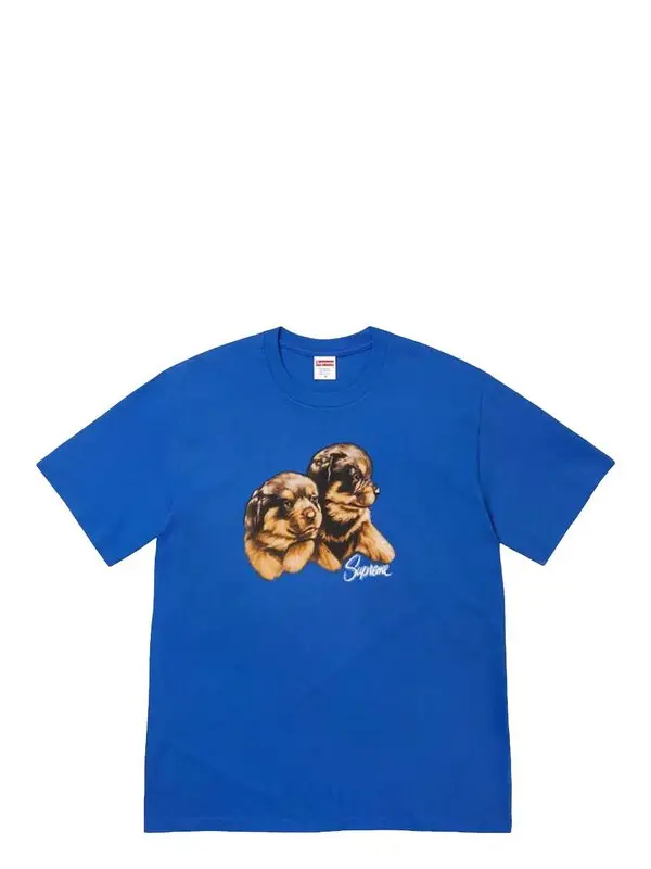 Supreme Puppies-print T-shirt - Blue