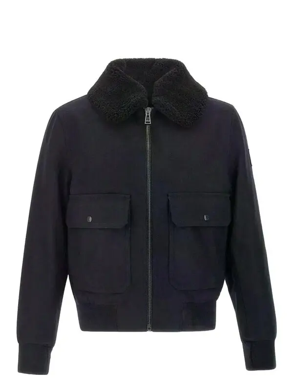 Belstaff Welder Shearling-collar Bomber Jacket - Blue