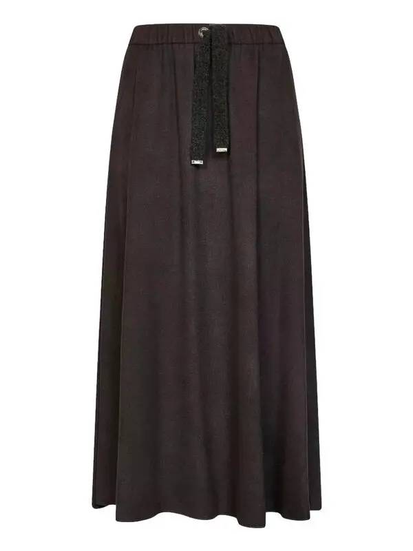 Herno Maxi Skirt With Drawstring Waist - Brown