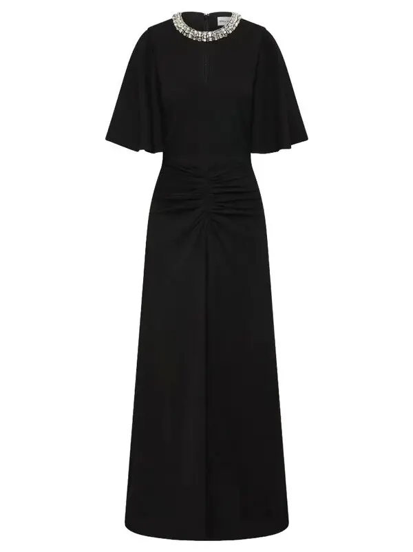 Rebecca Vallance Noemie Midi Dress With Diamante Embellishments - Black