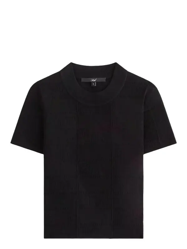 Kith Monogram Pattern Pointelle Knit T-shirt - Black