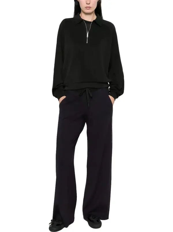 Elisabetta Franchi Logo Patch Wide-leg Track Pants - Blue