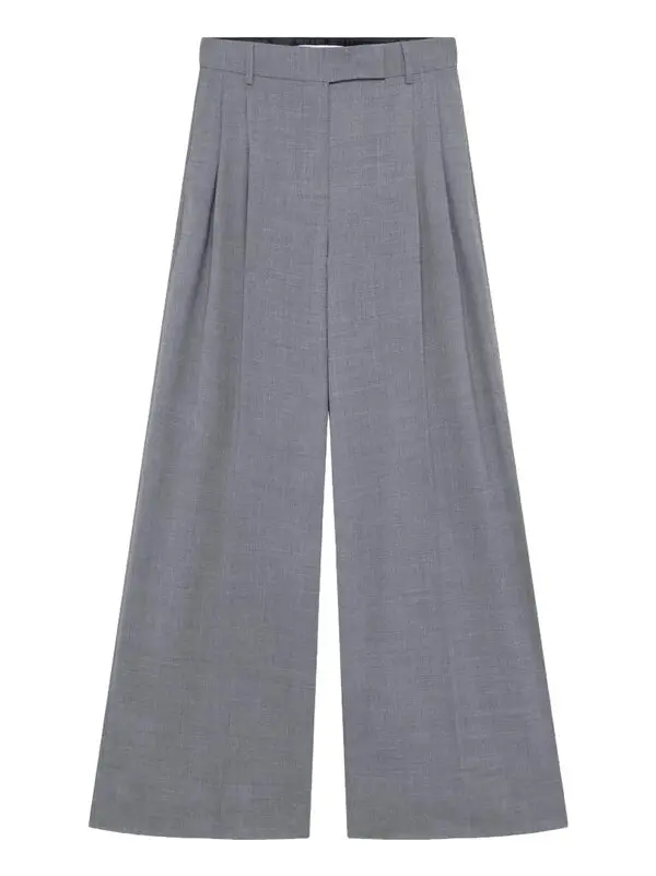 MSGM Pleated Wide-leg Trousers - Grey