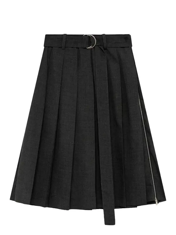 MSGM Belted Midi Skirt - Grey