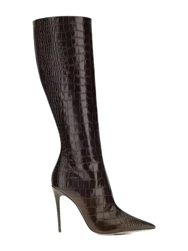 Paris Texas Vera Croc-effect Knee-high Boots - Brown