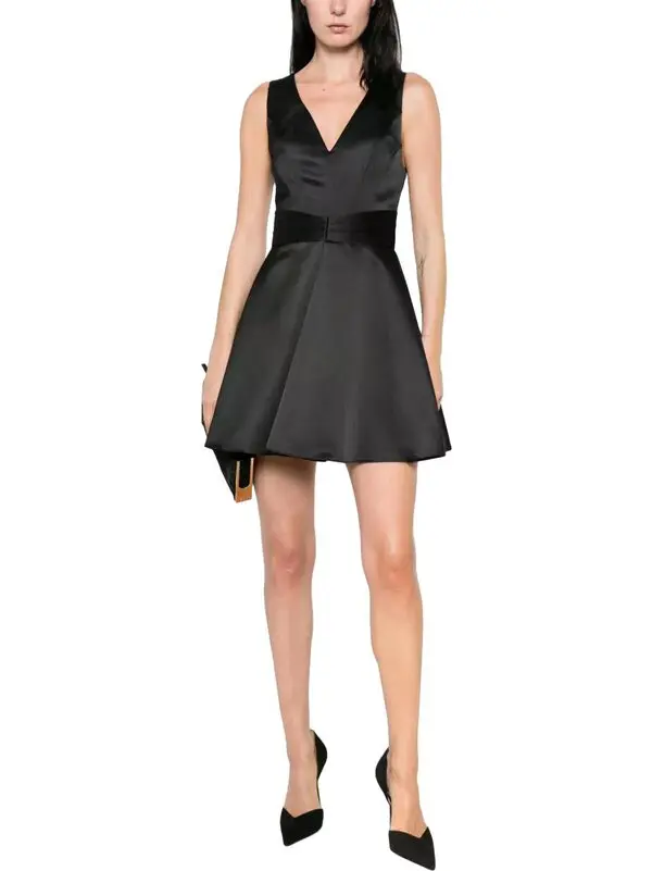 Elisabetta Franchi V-neck Sleeveless Mini Dress - Black