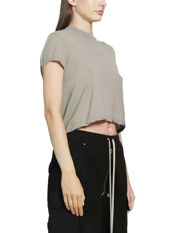 Rick Owens Cropped High Neck T-shirt - Grey