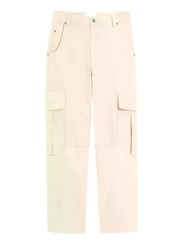 AMI Paris Baggy Fit Cargo Cotton Trousers - Neutrals