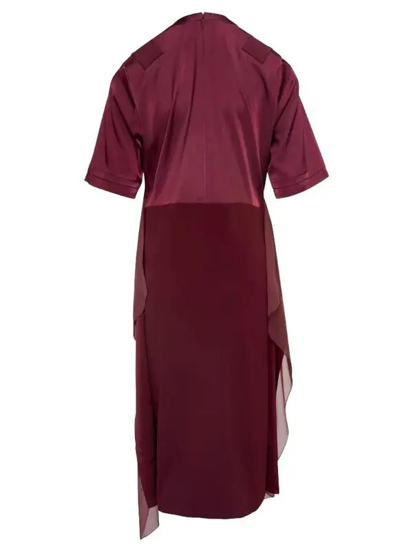 Undercover Panelled Handkerchief-hem Midi Dress - Red