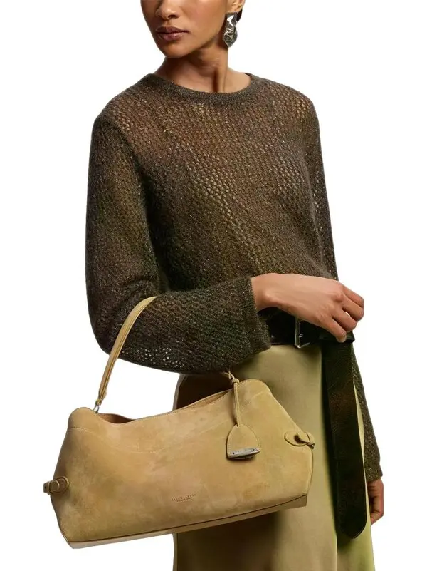 Ralph Lauren Buckle-detail Suede Tote Bag - Neutrals