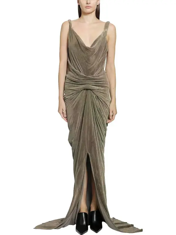 Rick Owens Strutter Draped Maxi Dress - Neutrals