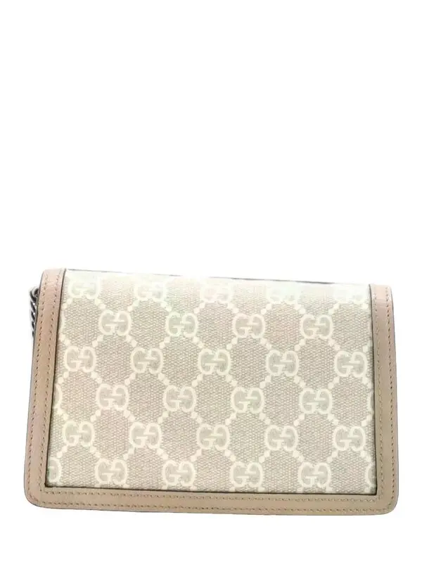 Gucci Dionysus Gg Coated Canvas Leather Super Mini Crossbody Bag - Neutrals