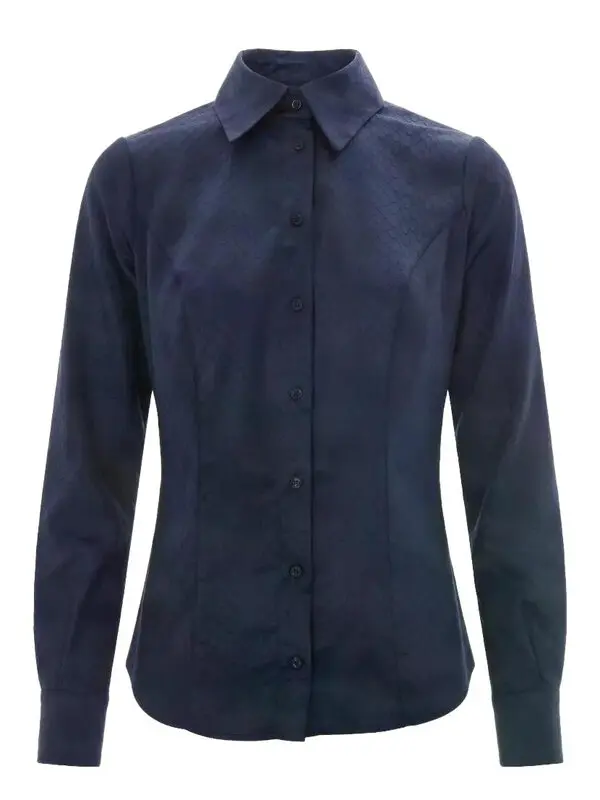 Elisabetta Franchi Snake-effect Long-sleeve Shirt - Blue