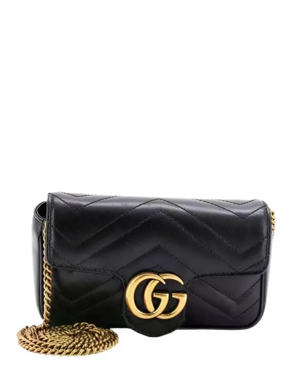 Gucci Gg Marmont Matelassé Leather Super Mini Crossbody Bag - Black