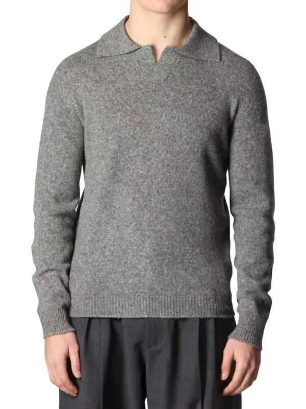 ROBERTO COLLINA Collared Long-sleeve Sweater - Grey