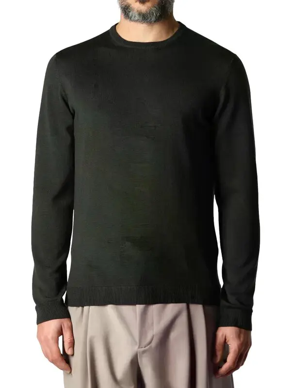 ROBERTO COLLINA Wool Crew Neck Sweater - Black