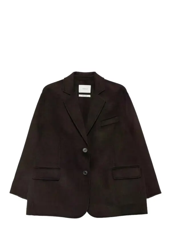 VICOLO Single-breasted Notched Lapel Coat - Brown