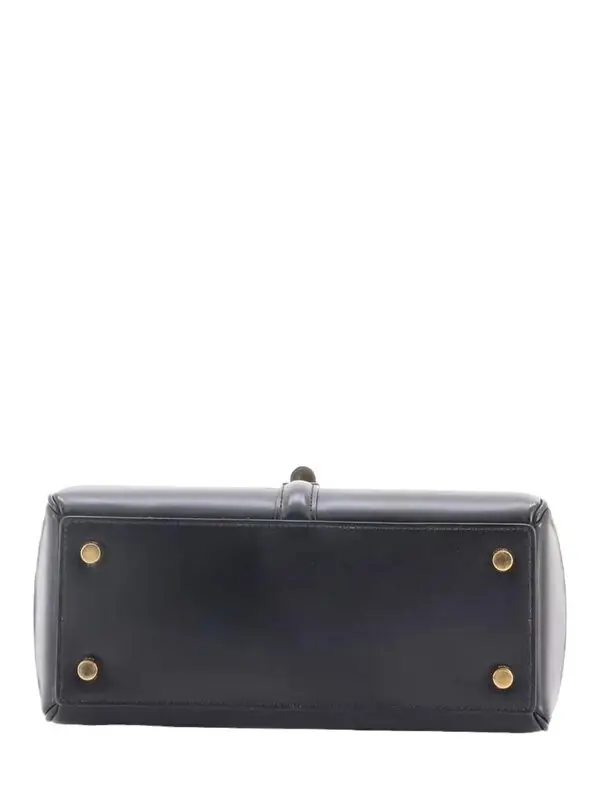 Celine 16 Top Handle Bag Smooth Calfskin Small Satchel - Black