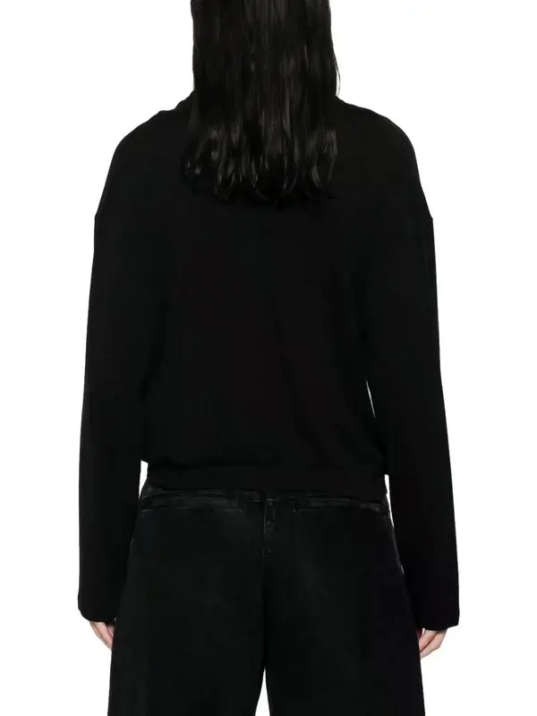 Herno Fine Knit Cowl Neck Sweater - Black