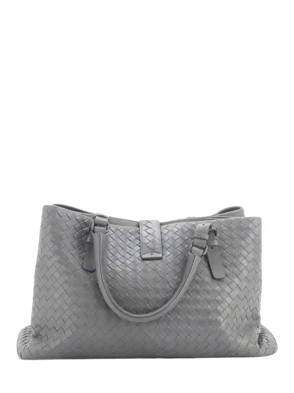 Bottega Veneta Roma Bag Intrecciato Nappa Medium Tote Bag - Grey