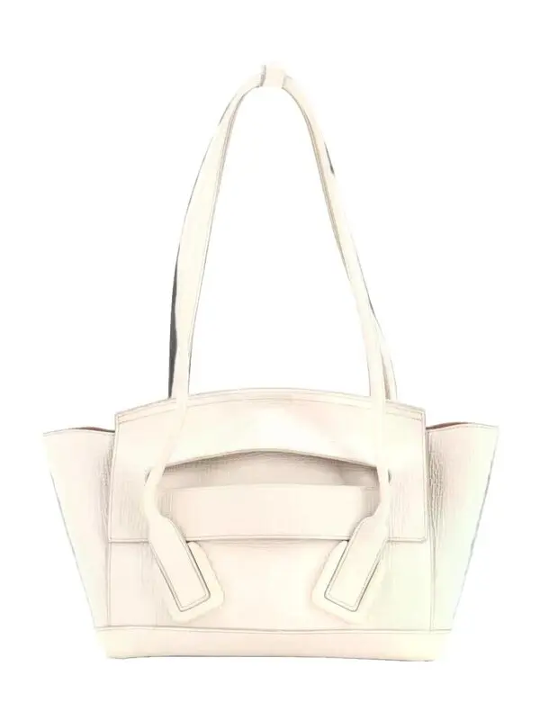 Bottega Veneta Grainy Leather Small Satchel Bag - White