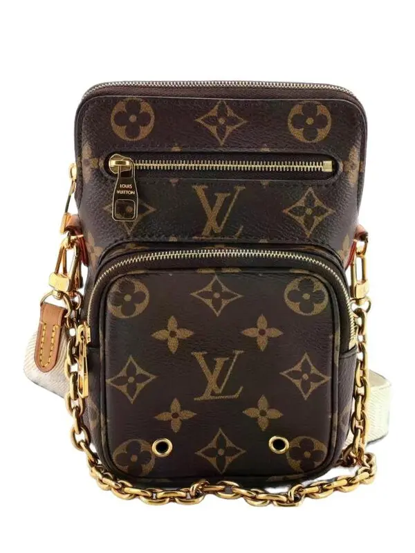 LOUIS VUITTON Monogram Canvas Utility Phone Sleeve Crossbody Bag - Brown