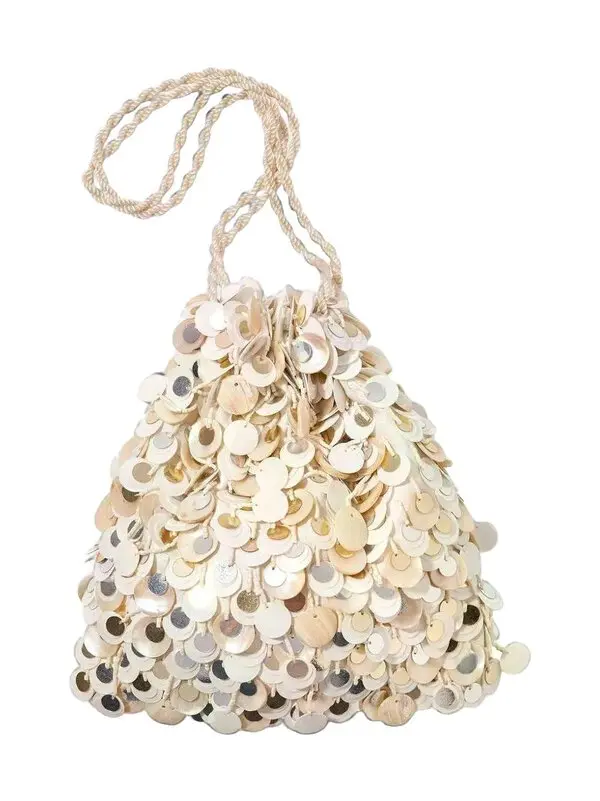 LIZZIE FORTUNATO Gala Sequin-embellished Shoulder Bag - Neutrals
