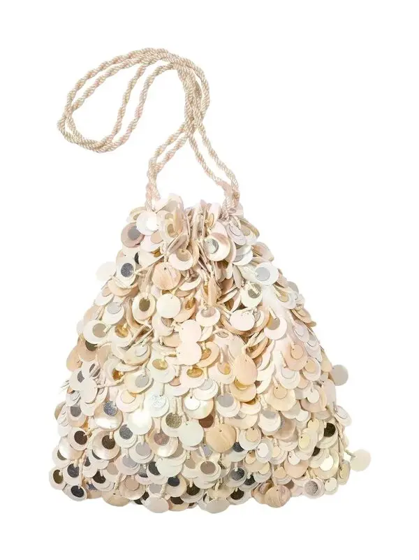 LIZZIE FORTUNATO Gala Sequin-embellished Shoulder Bag - Neutrals