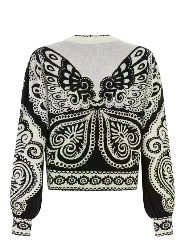 Farm Rio Arabesque Jacquard Cardigan - White