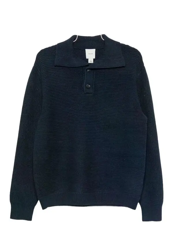 Calvin Klein Ribbed-knit Polo Sweater - Blue