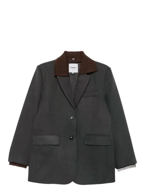LA PISCINE Notched Lapel Single-breasted Jacket - Grey