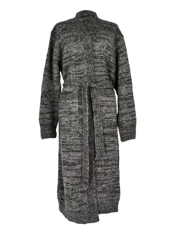 Dries Van Noten Belted Long-sleeve Cardigan - Grey