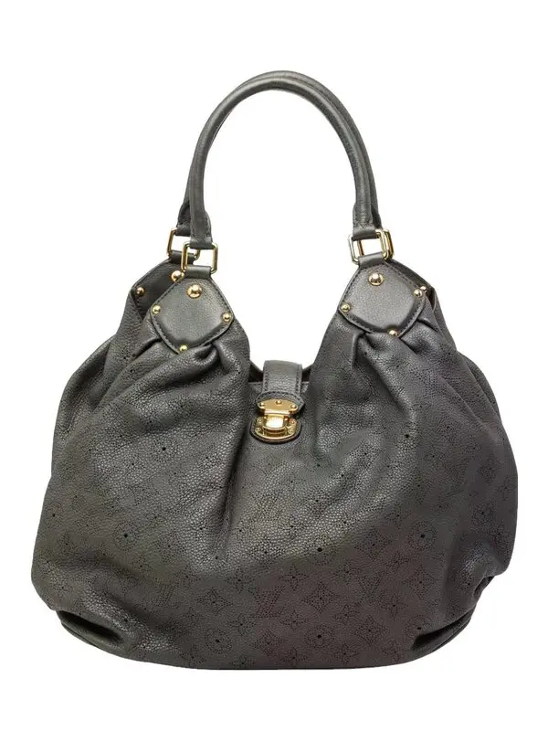 LOUIS VUITTON 2010 Monogram Mahina L Hobo Bag - Grey