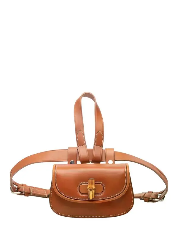 Gucci Calfskin Bamboo 1947 Belt Bag - Brown