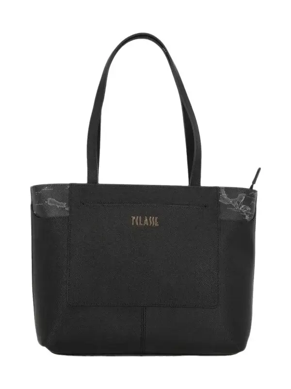 ALVIERO MARTINI 1° CLASSE Map-print Paneled Tote Bag - Black