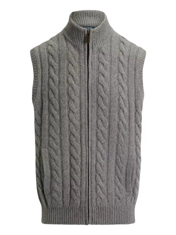 Polo Ralph Lauren Cable Knit Zip-up Vest - Grey