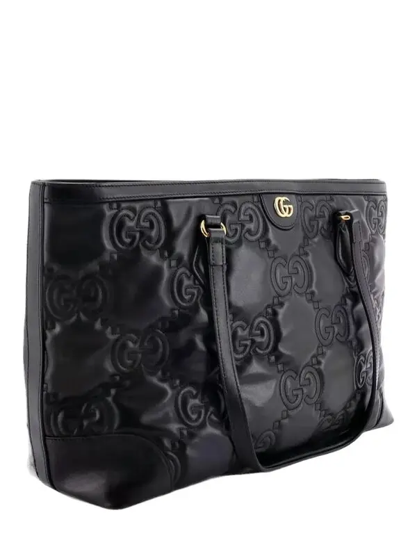 Gucci Ophidia Gg Matelassé Leather Medium Tote Bag - Black